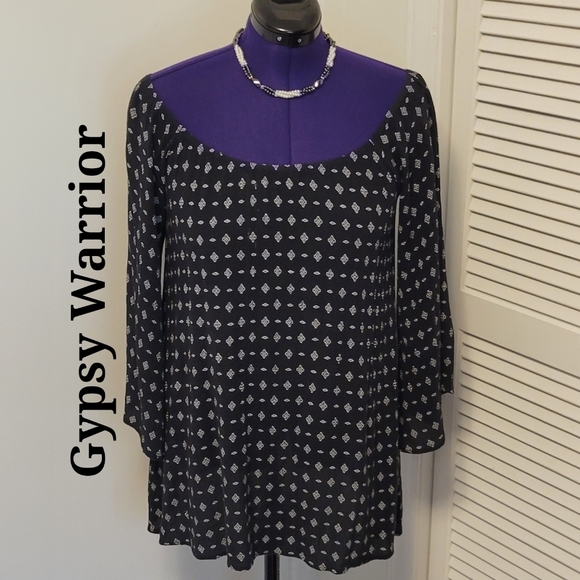 Gypsy Warrior | Dresses | Gypsy Warrior Black White Boho Babydoll Swing ...